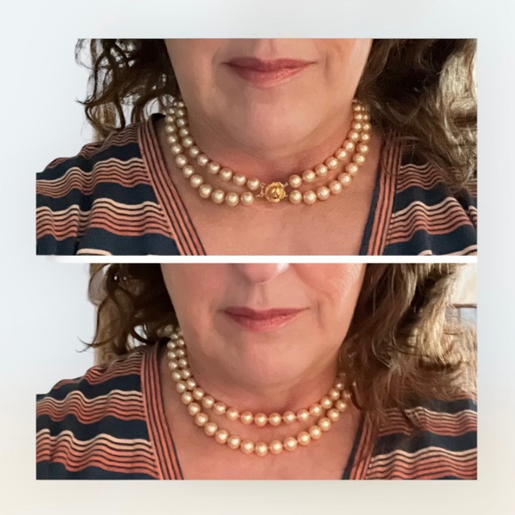 Vintage | Jewelry | Vintage Doublestrand Individually Knotted Pearl ...